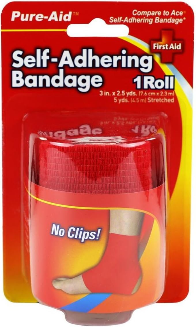 Amazon.com: PURE-AID Self-Adhering Bandage (RED) : Health & Household