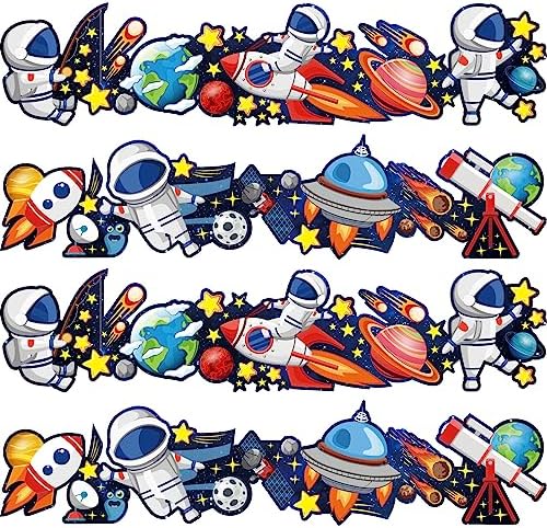 Amazon.com: AnyDesign 69Ft Outer Space Bulletin Board Borders 4 Designs ...