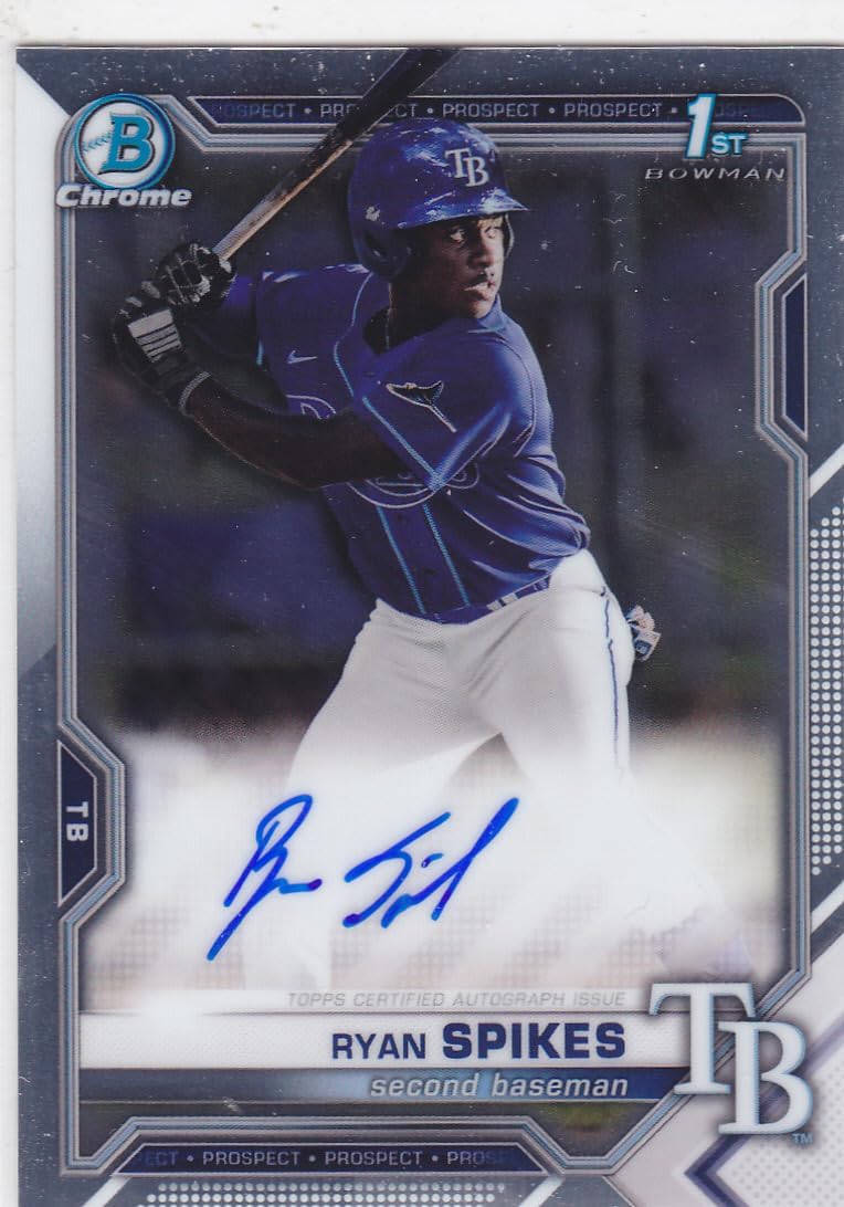 Amazon.com: 2021 BOWMAN CHROME RYAN SPIKES RC ROOKIE AUTO AUTOGRAPH ...