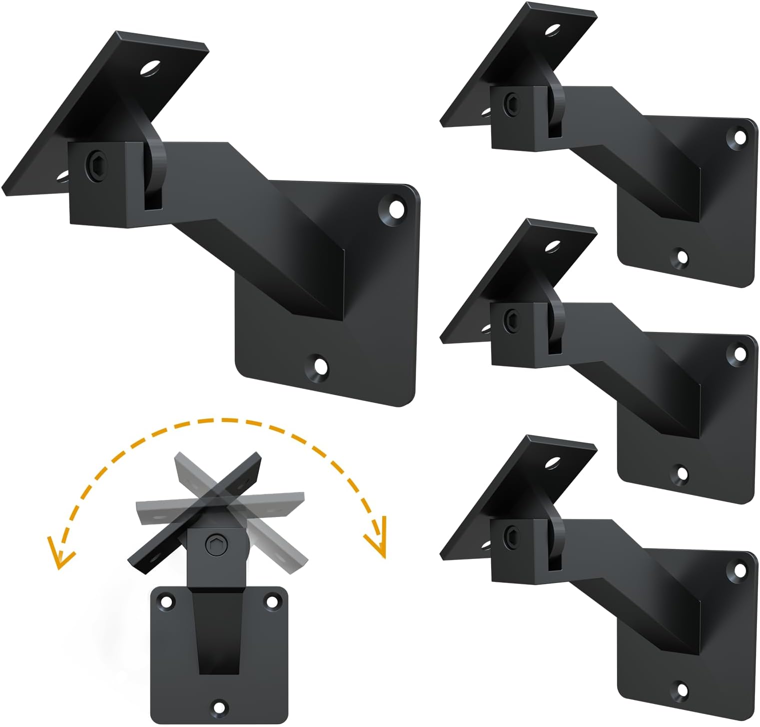 Amazon.com: OTTFF 8 Pack Black Stair Handrail Bracket for Square Wood ...