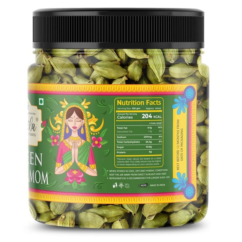 LILA DRY FRUITS Green Cardamom 200 Grams | Whole Hari Elaichi ...
