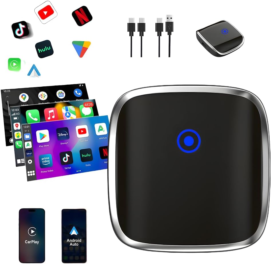 Amazon.com: 2in1 Wireless Carplay Adapter/Android Auto Wireless Adapter ...