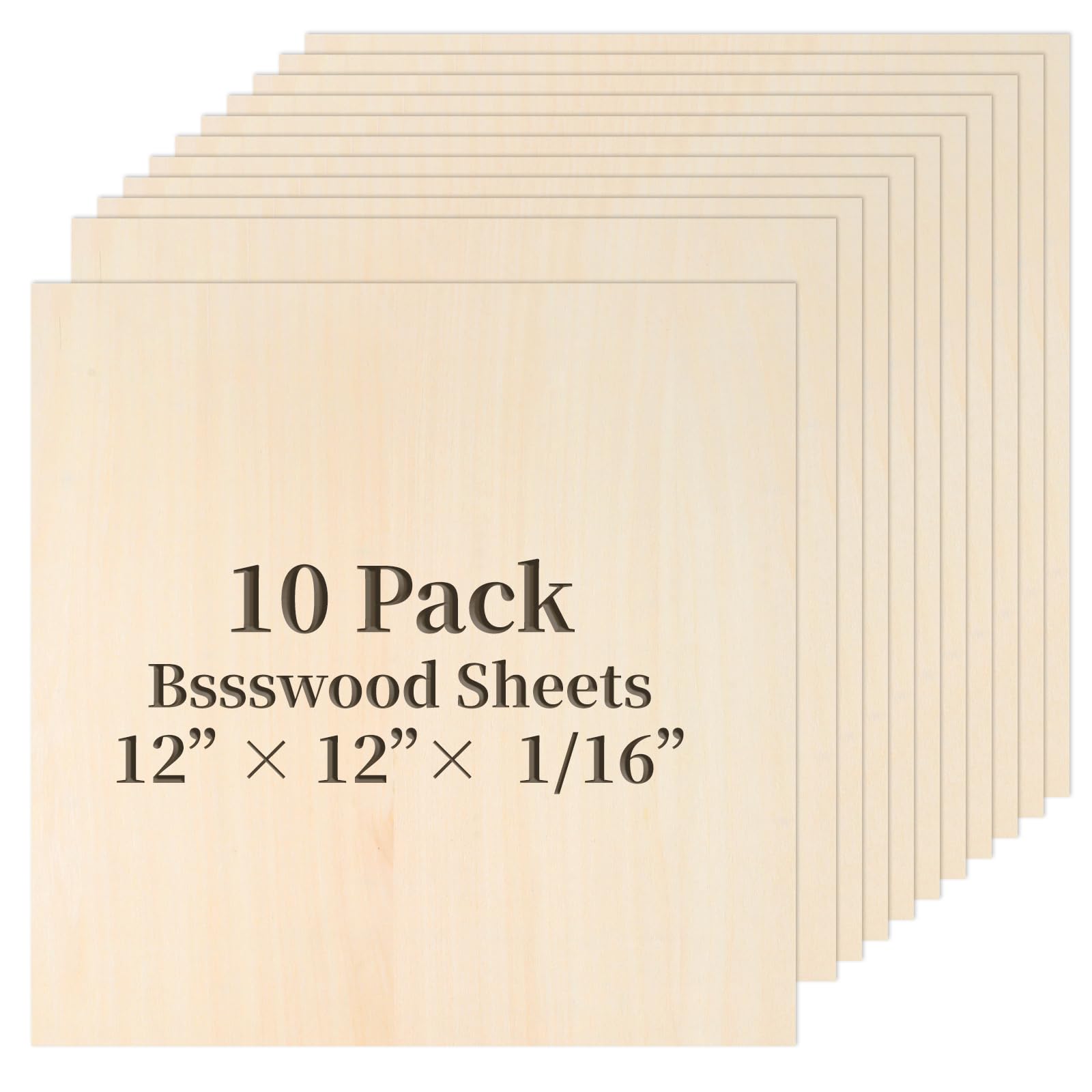 Snapklik.com : Balsa Wood Sheet, 10 Pack Plywood Sheets, Basswood Sheets 12X12X1/16 Inch ...