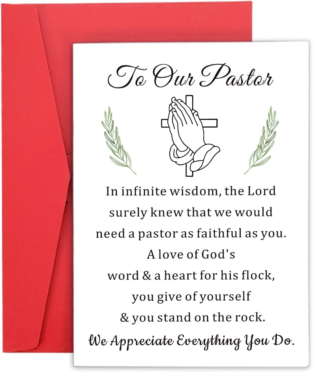 Amazon.com : Pastor Appreciation Card - Thank You Greeting Card for ...