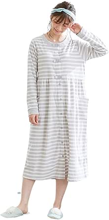 Amazon.co.jp: Nissen Pajamas, Room, Dress, Negligee, Open Front, Long ...