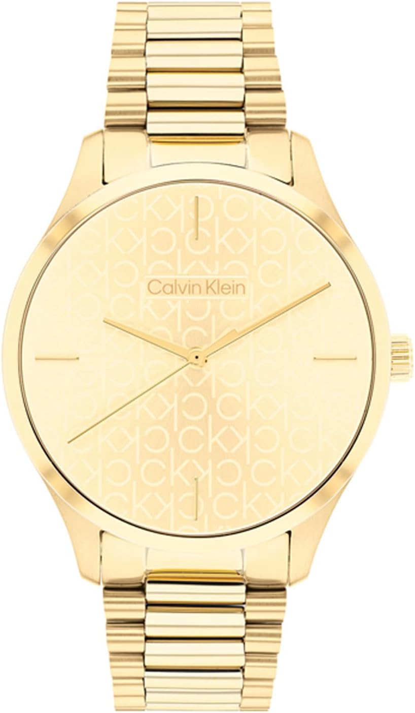 Calvin Klein Unisex Adult's Ck Iconic Plated Thin Gold Steel Watch ...