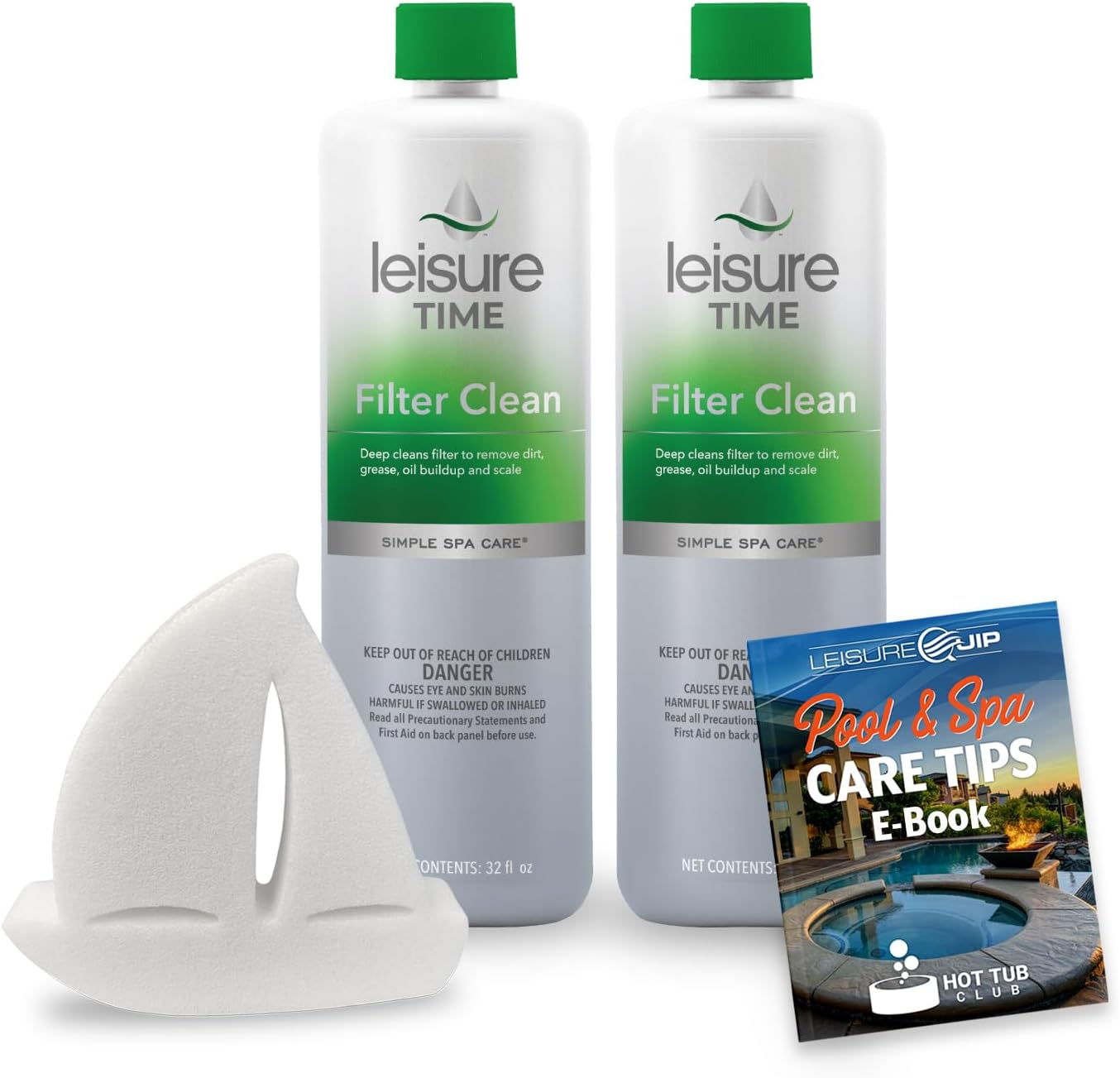 Amazon.com : 2 Pack Leisure Time Filter Clean 32oz Overnight Spa Filter ...