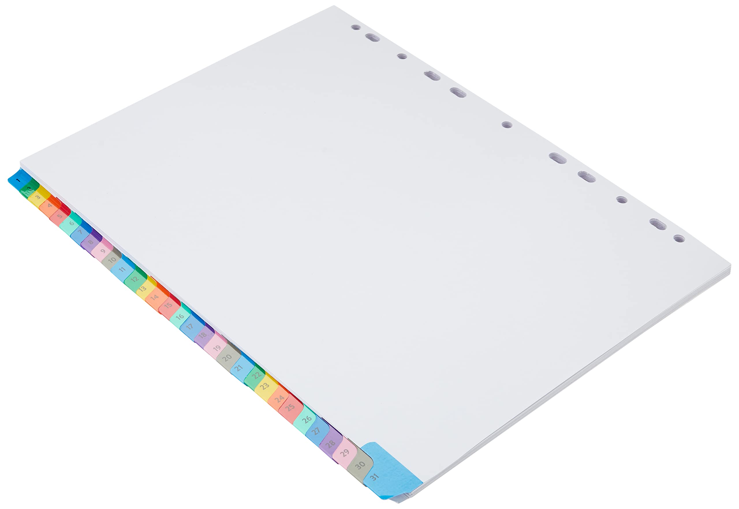 Concord Punched Pocket Index Multicolour-tabbed Europunched 1-31 Extra ...