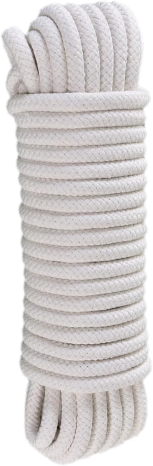 1 Inch x 50 Feet Natural Cotton Rope, 3 Strand Thick Twisted Cotton ...