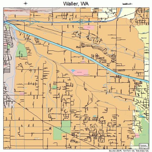 Amazon.com : Large Street & Road Map of Waller, Washington WA - Printed ...