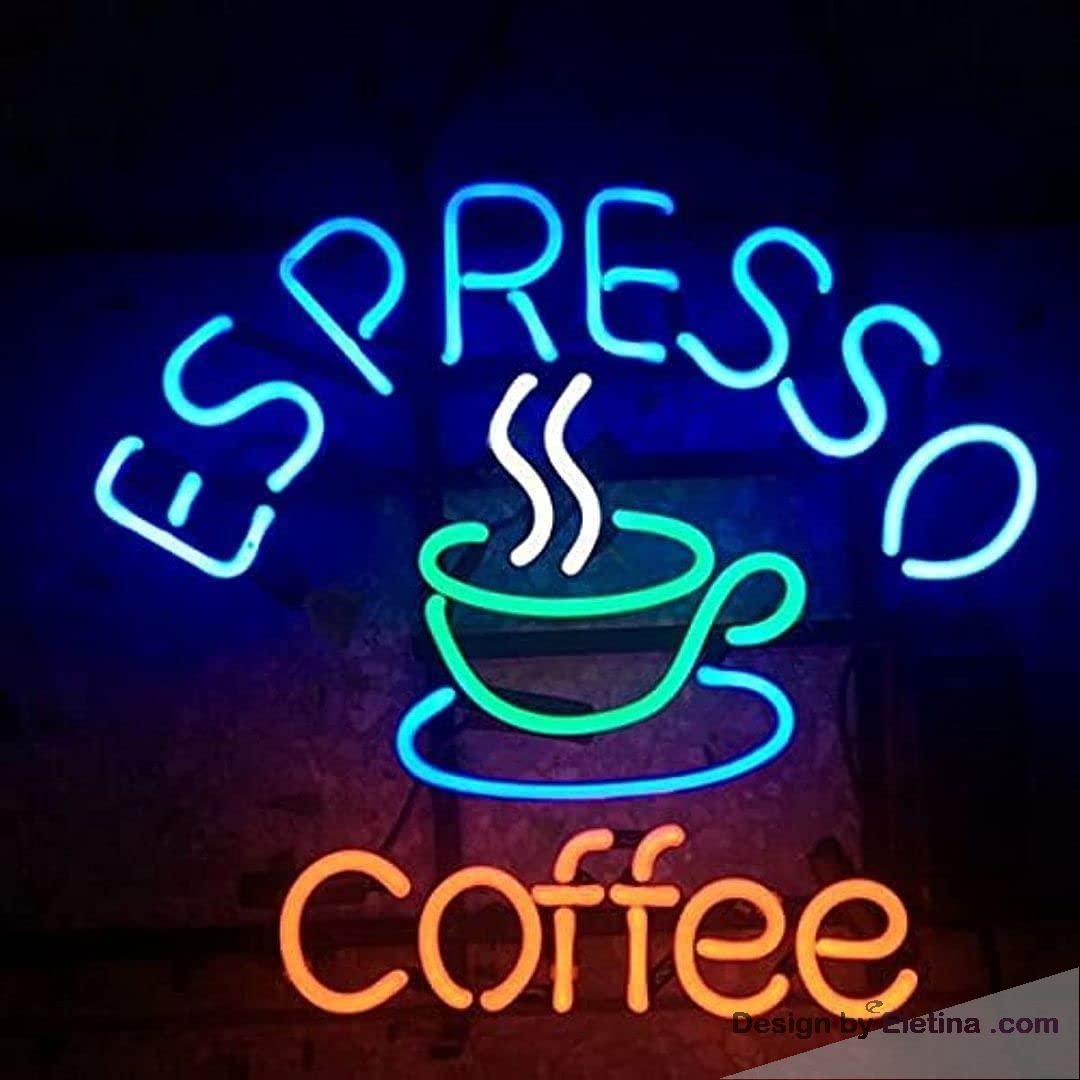 Amazon.com : Neon Signs Beer Bar Bedroom Light Espresso Coffee Cup Sign ...