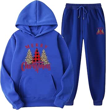 Amazon.com: Zeiyignr Unisex Merry Christmas Tracksuit Sets Hoodie ...