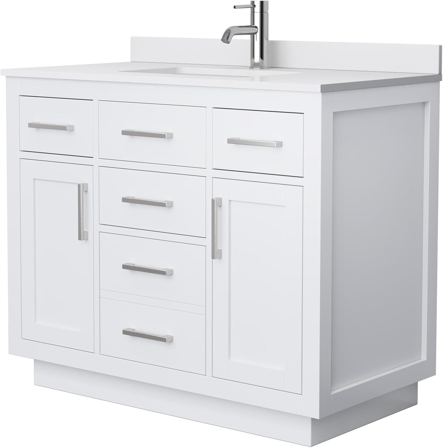 Wyndham Collection Beckett 42 Inch Single Bathroom Vanity with Toe Kick ...