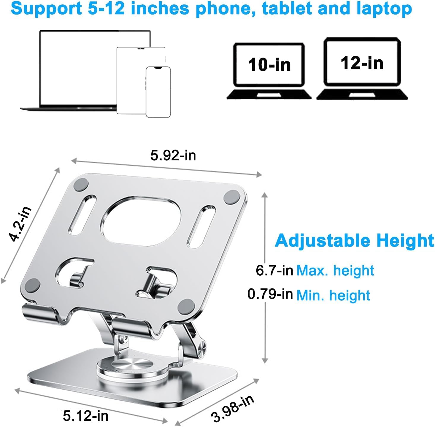 DCHAV Foldable Adjustable Drawing Tablet Stand for Desk iPad Holder ...
