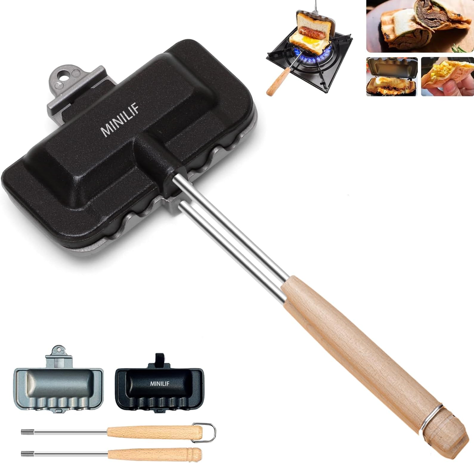 Amazon.com: Sandwich Maker, Double-Sided Sandwich Baking Pan with ...