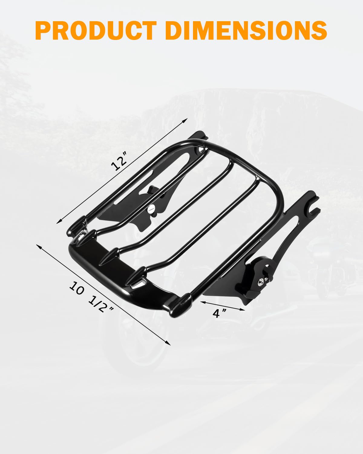 Snapklik.com : PBYMT Gloss Black Detachable Two Up Mounting Luggage ...