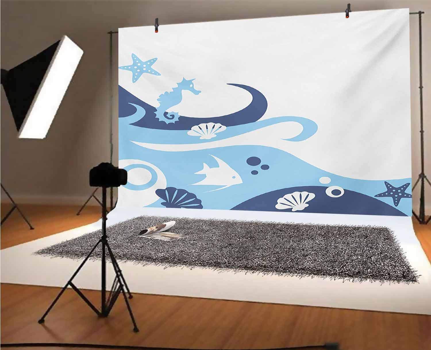 Buy Ocean 5x3 FT Vinyl Photography Background Backdrops,Cartoon Graphic ...