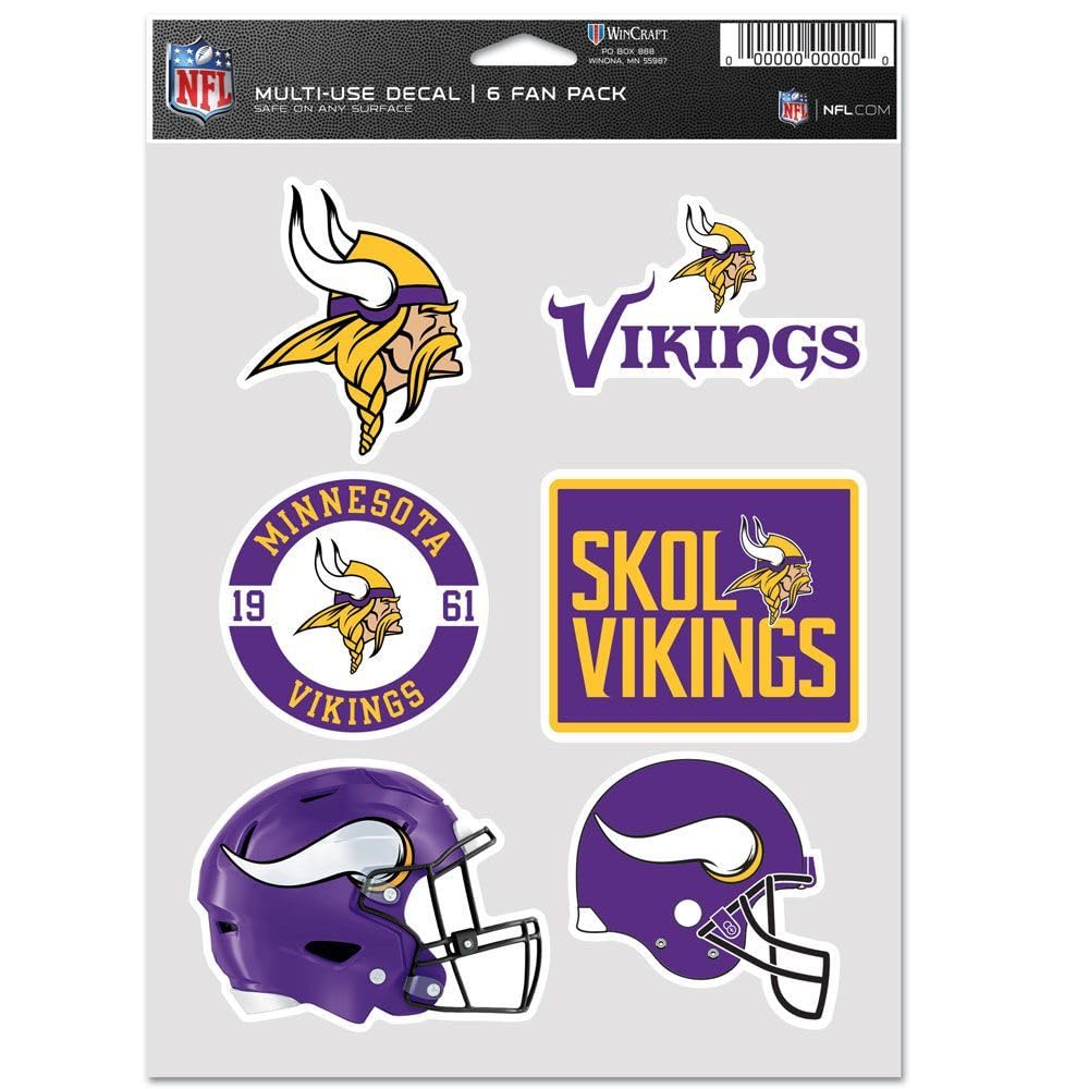 Amazon.com: WinCraft NFL Decal Sticker Multi Use 6 Set 19x14cm ...