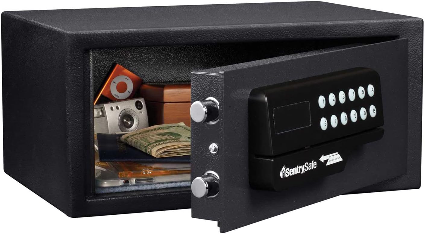 SentrySafe H060ES Digital Lock Safe, 0.4 Cubic Feet, Black - Hotel ...