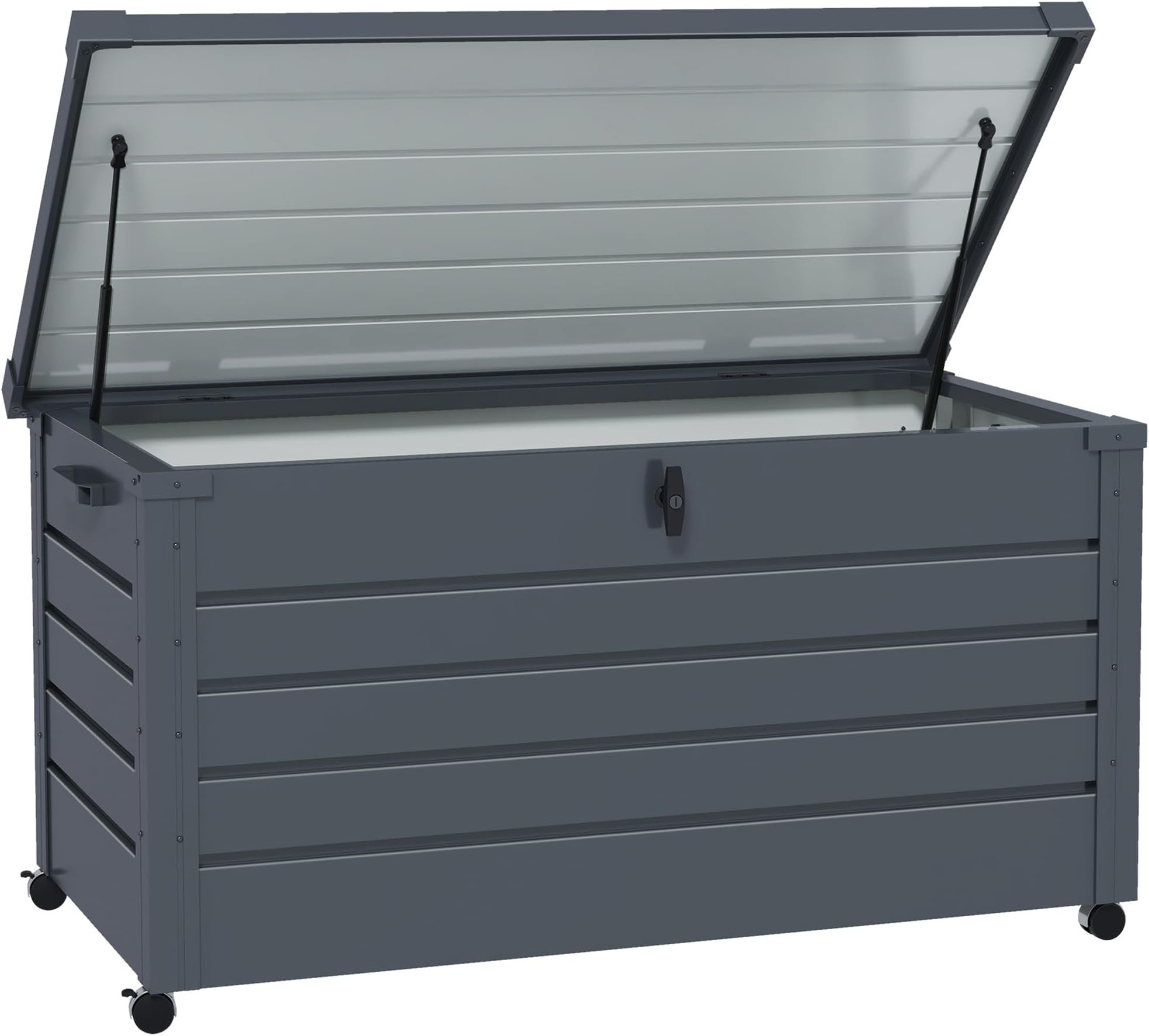 The Fellie Garden Storage Box with Lid and Wheels, 290L Lockable ...