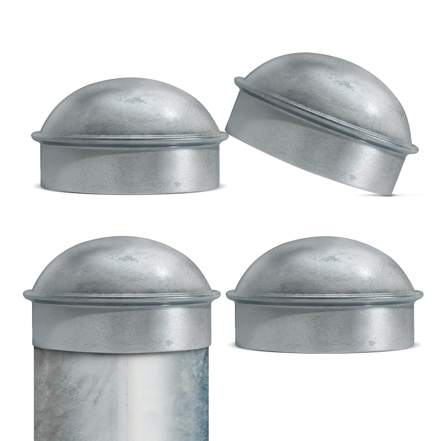 Snapklik.com : 2-7/8" Fence Post Caps, Chain Link Post Caps, Galvanized ...