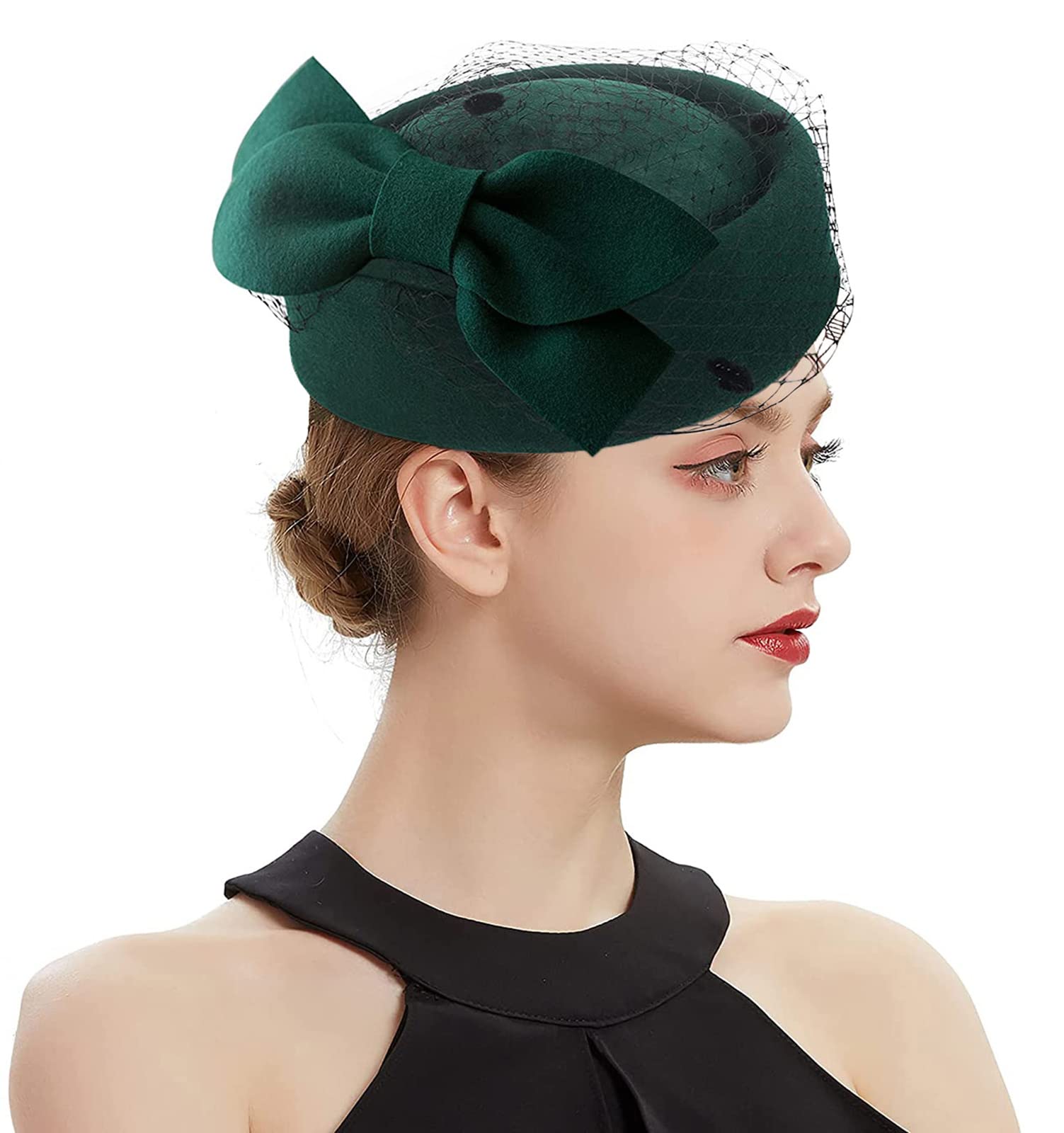 Snapklik.com : ORIDOOR British Style Pillbox Hat Women Church Derby ...