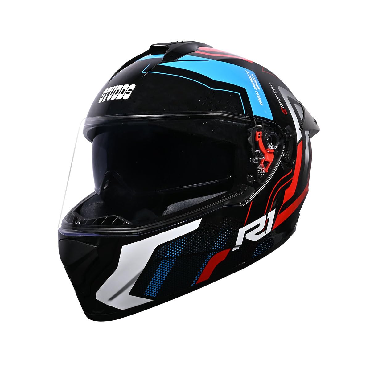 STUDDS Drifter D4 R1 ISI and DOT Certified Full face Helmet for Men and ...