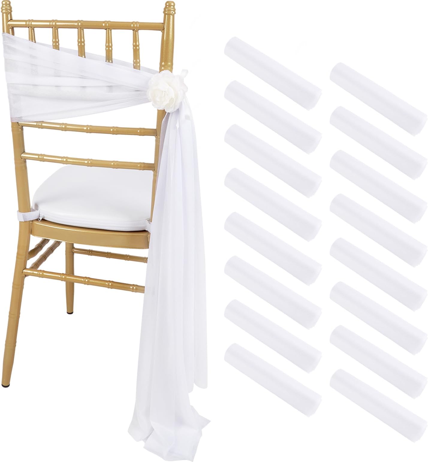 Amazon.com: Wedding Linens Inc. (10 PCS 8" x 108" Polyester Chair ...