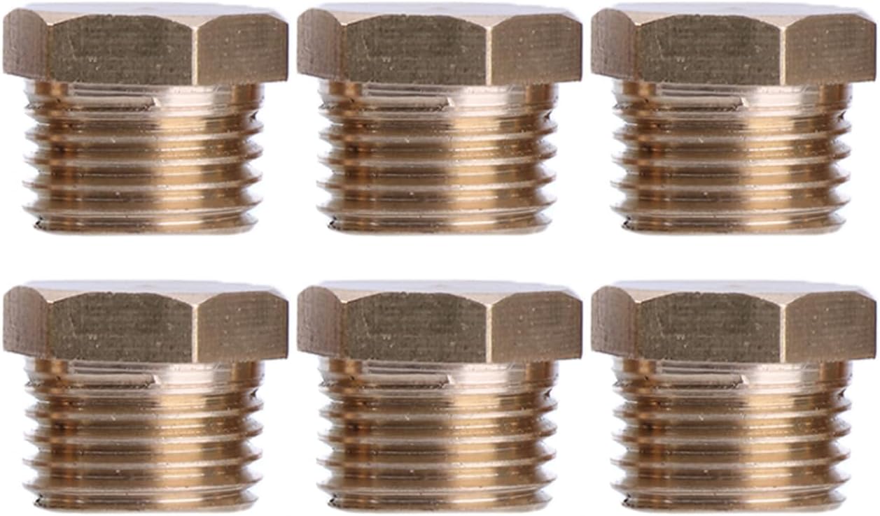 Amazon.com: Bestvisse 6pcs Threaded Pipe Stop Brass Plugs G1/4 Pipe ...