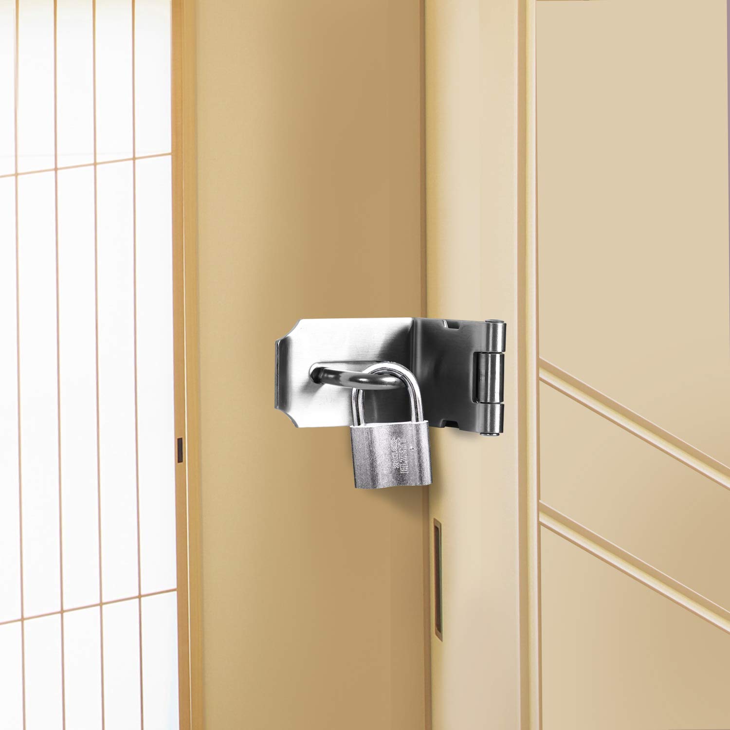 Snapklik.com : 2 PCS 5 Inch Door Hasp Latch 90 Degree, Stainless Steel ...