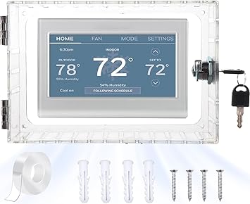 Amazon.com: Thermostat Lock Box Thermostat Cover Large Thermostat Lock ...