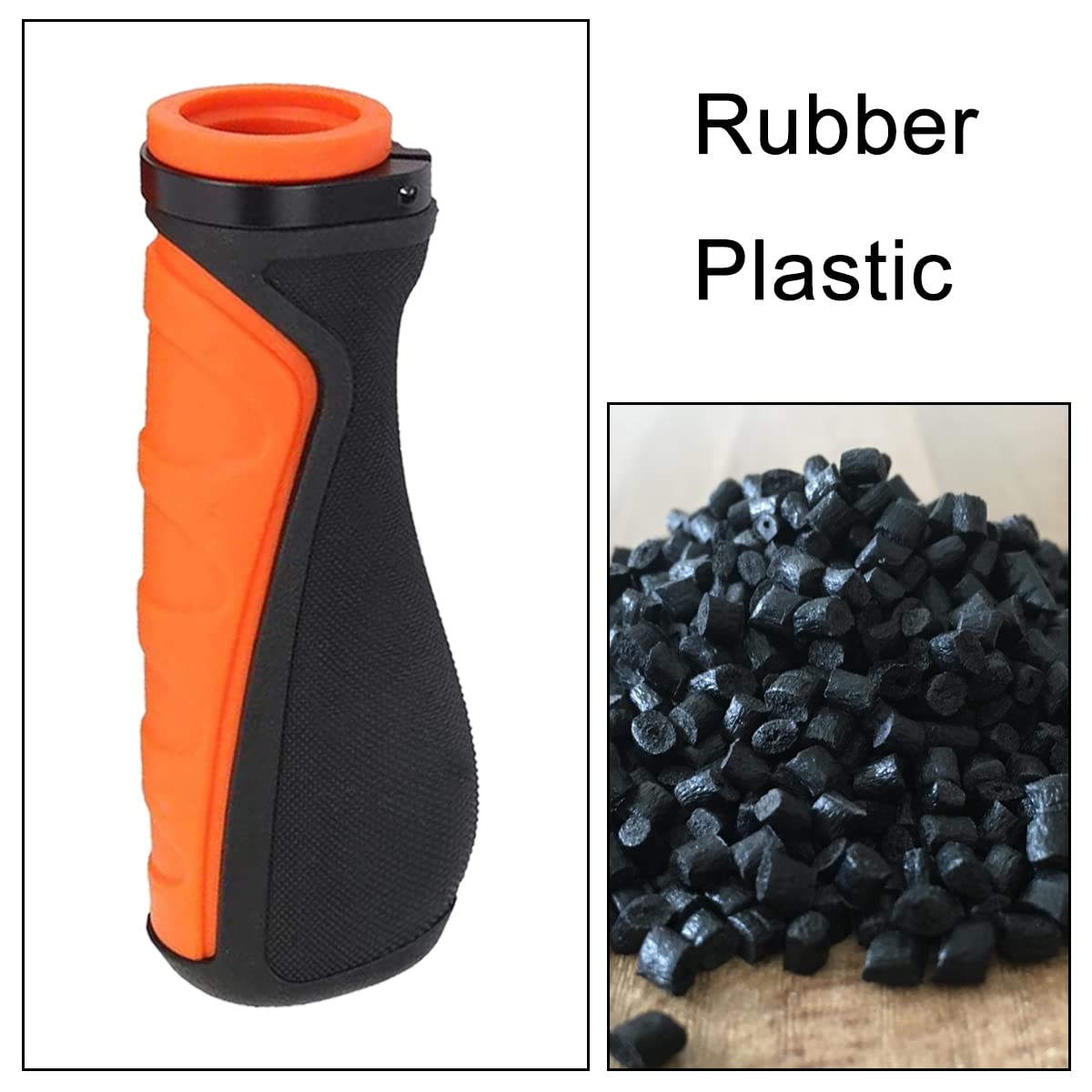 2 Pcs Bike Handlebar Grips Bicycle Rubber Plastic Anti-Slip Grip ...