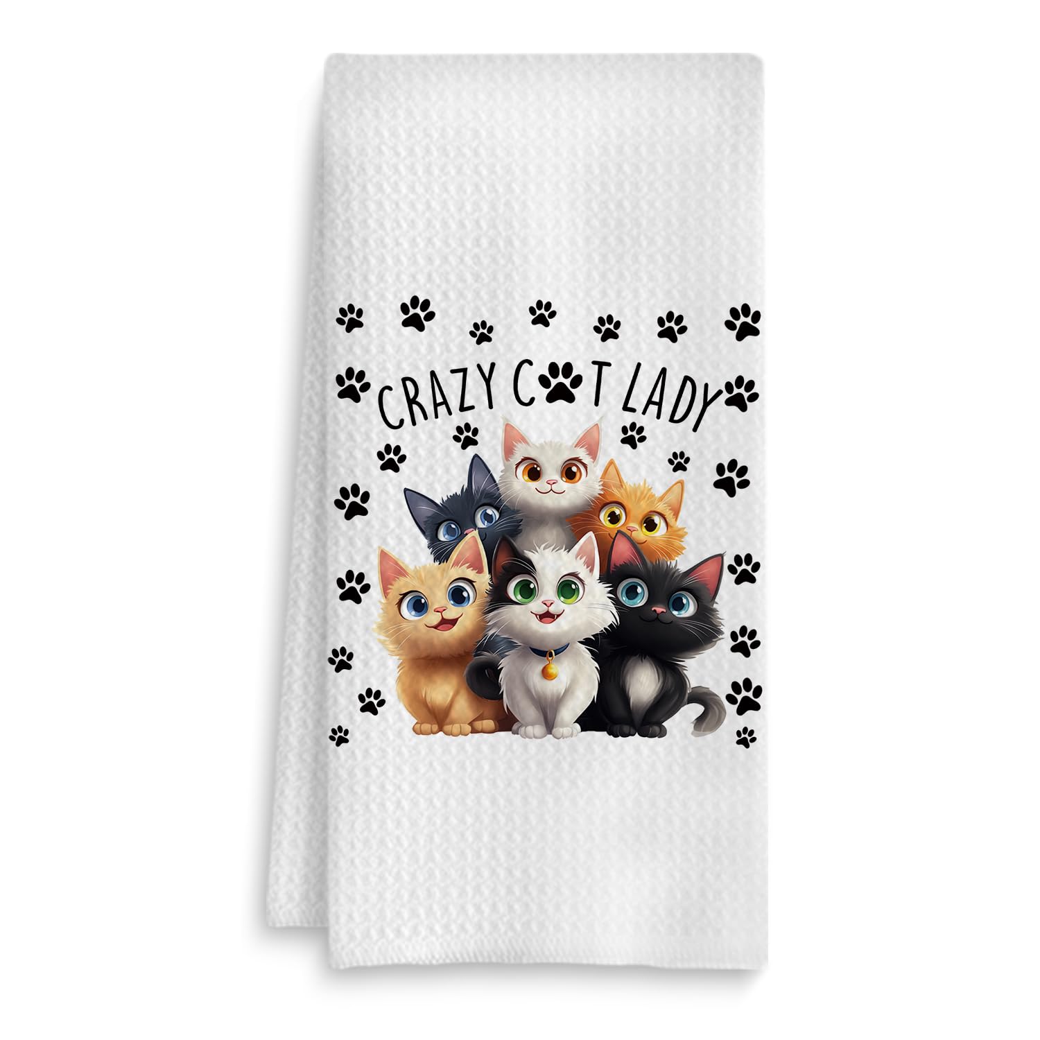 Amazon.com: Fuasei Crazy Cat Lady Gifts, Cat Kitchen Towels, Cat Lover ...