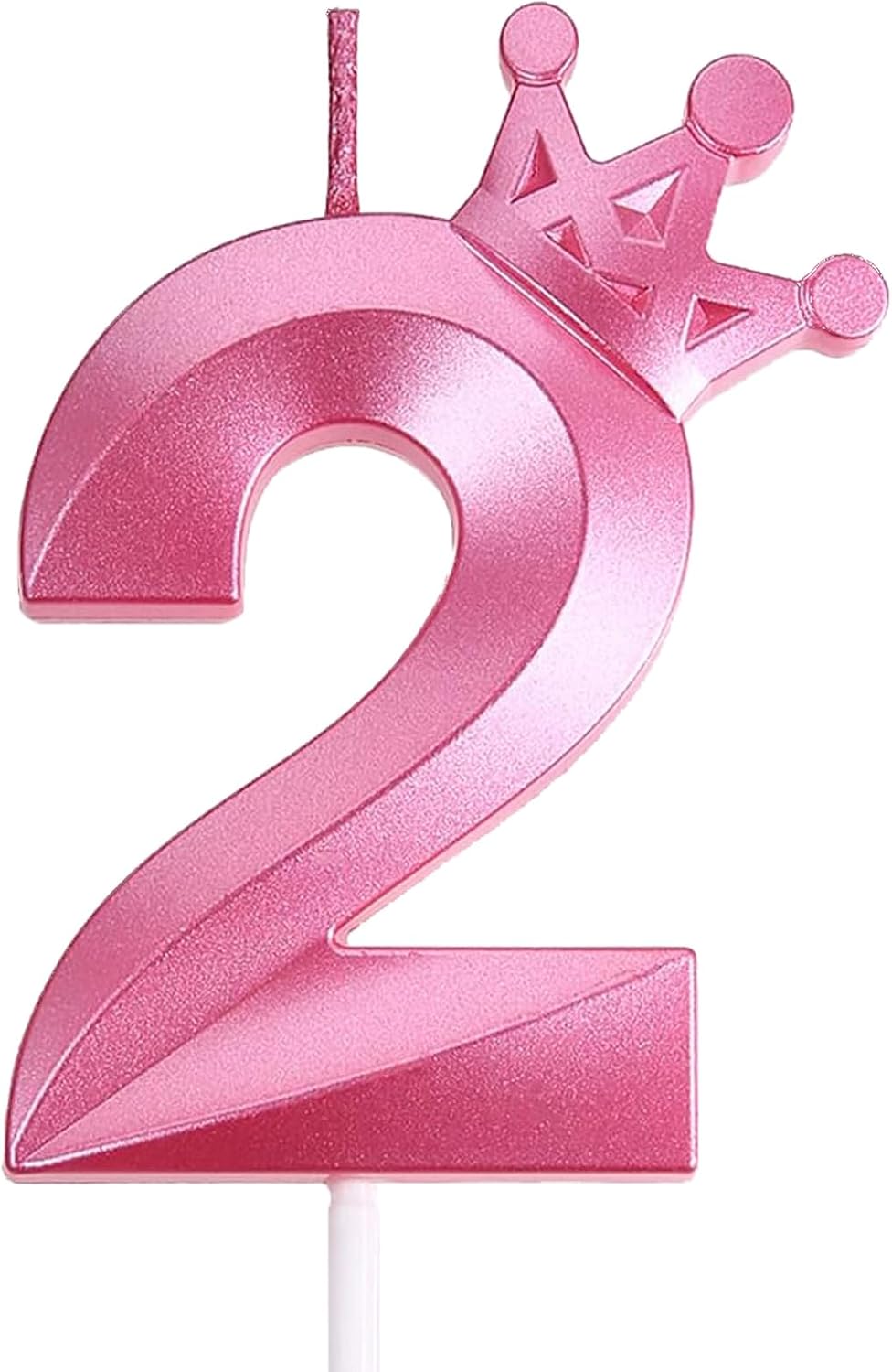 Amazon.com: Pink Number 2 Birthday Candle丨2nd Birthday Party Pink Theme ...