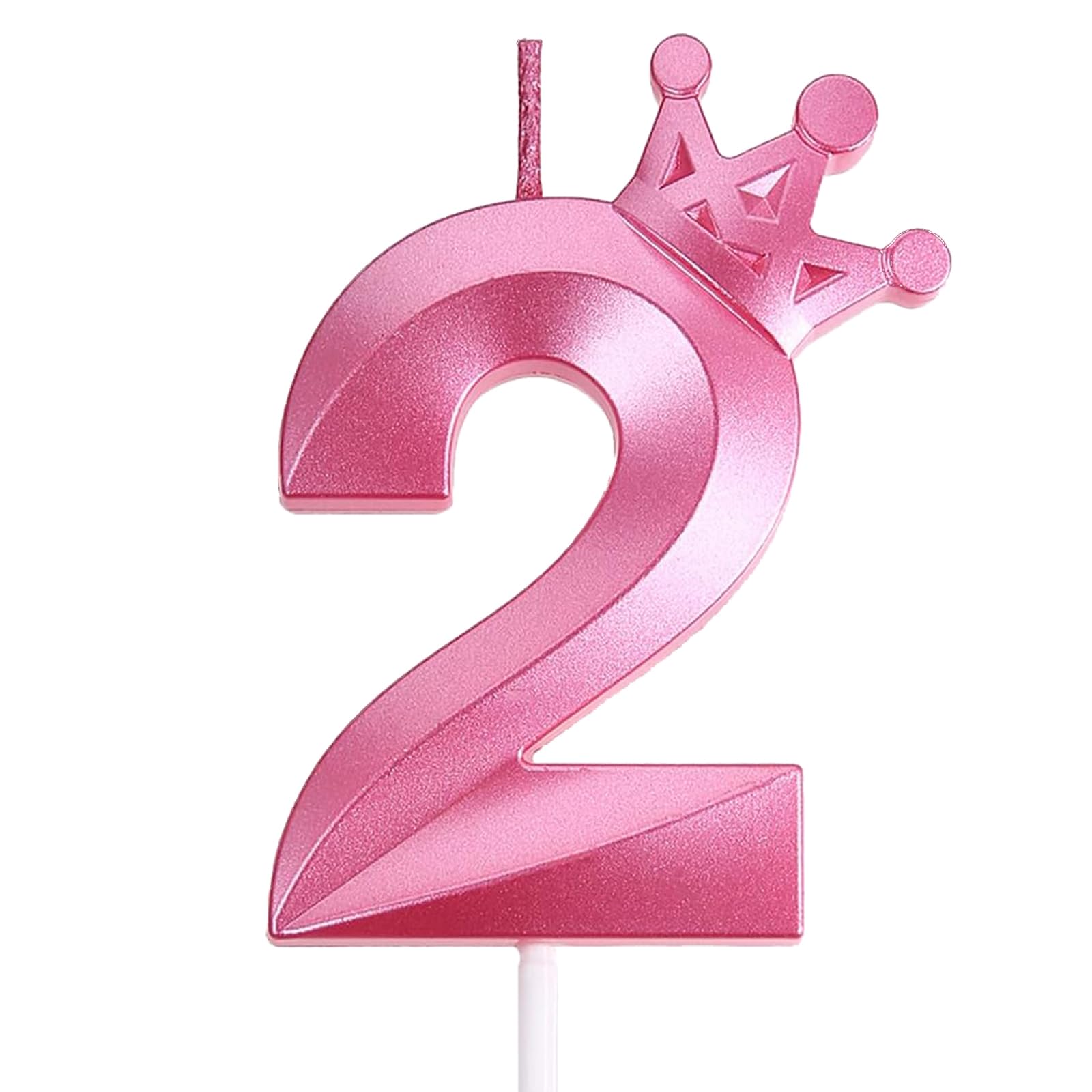 Amazon.com: Pink Number 2 Birthday Candle丨2nd Birthday Party Pink Theme ...