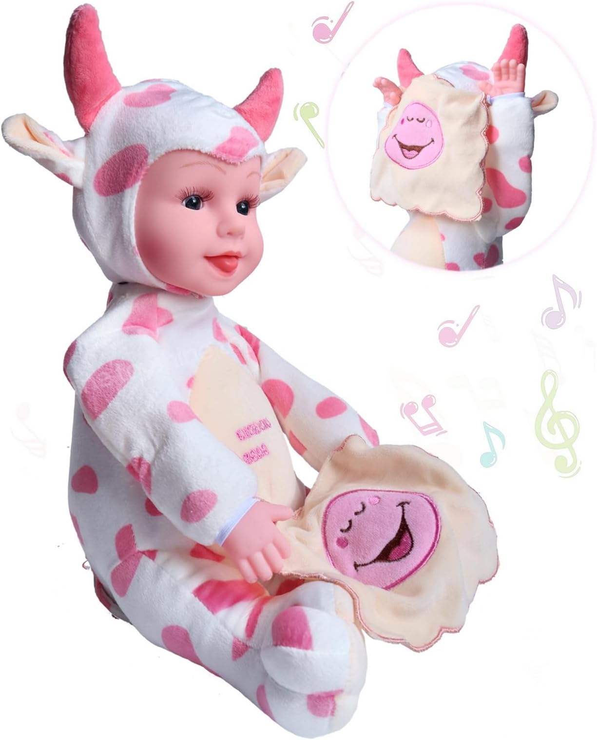 Buy Toyshine Peek-A-Boo Laughing Plush Stuffed Cow Animal, 12 Inches ...