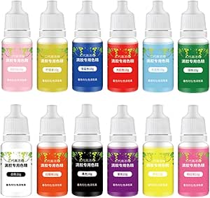 JAGTRADE - Kit de pigmentos de resina epoxi de color de 12 colores, resina epoxi transparente ...