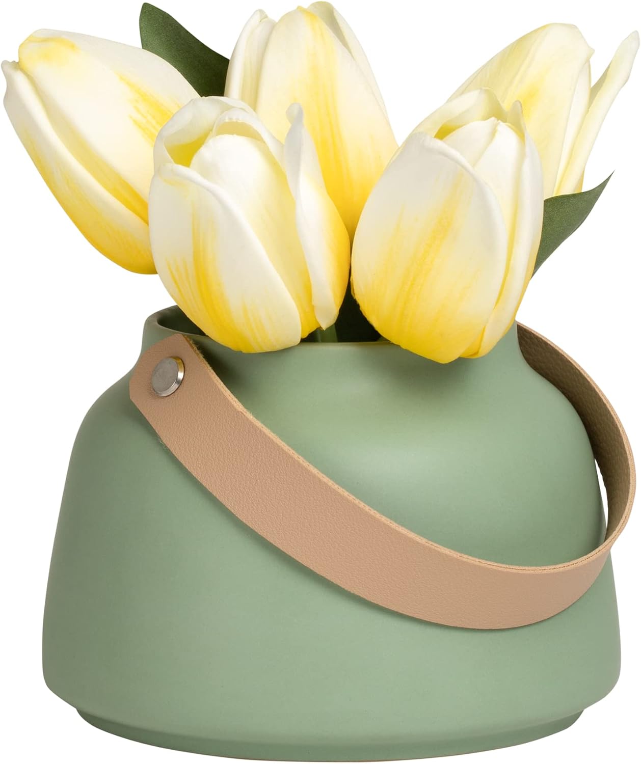 Amazon.com: Torre & Tagus Lido Matte Green Ceramic Tapered Round Flower ...