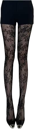 Women's Floral Fishnet High Waisted Tights Hollow Out Sheer Stockings ...