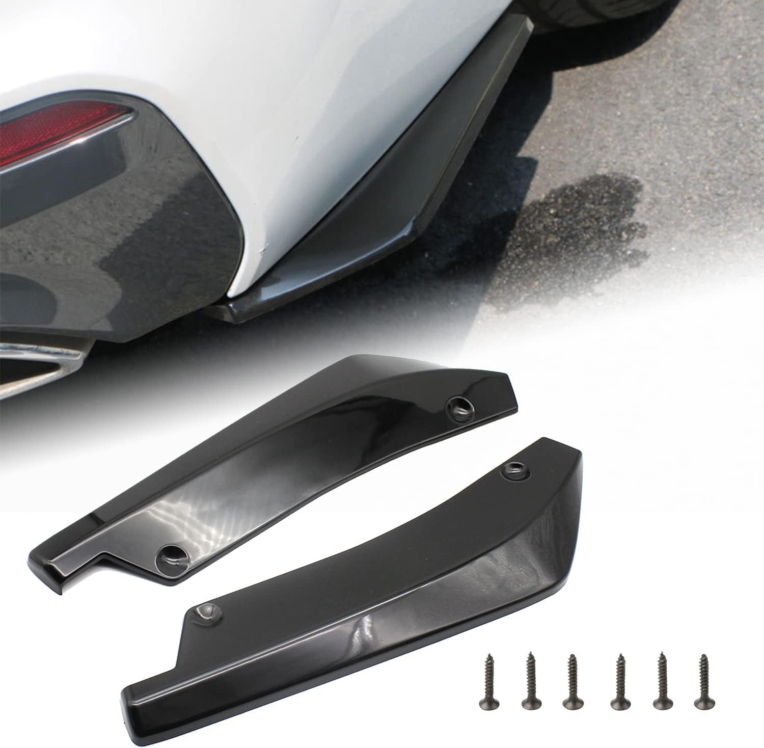 Yonput 2 PCS Car Bumper Spoiler, Rear Bumper Duck Wing Diffuser, 15.5In ...