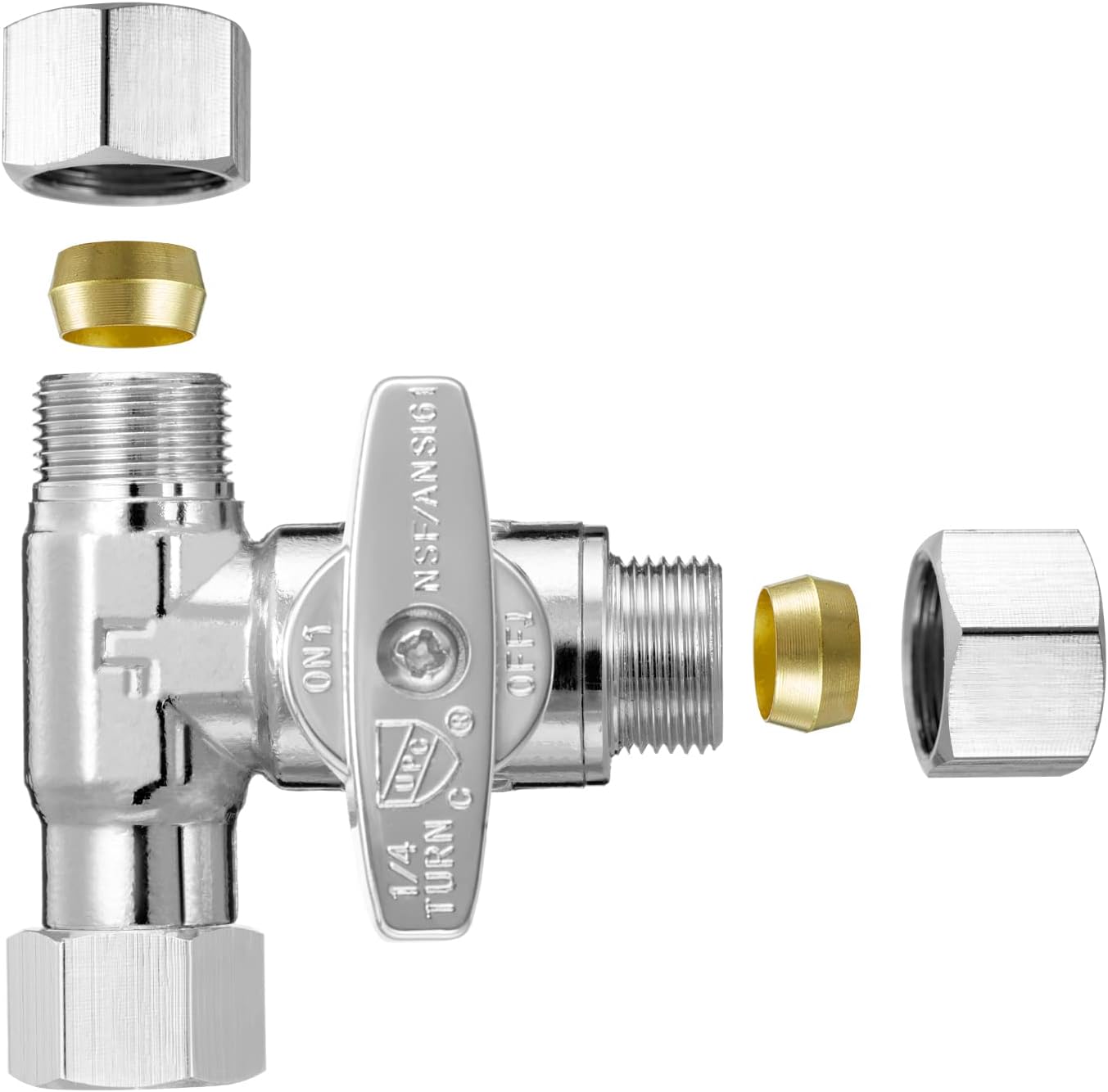 Tee Stop Valve - Lead-Free Add-A-Tee Valve 3/8 Inch x 3/8 Inch x 3/8 ...