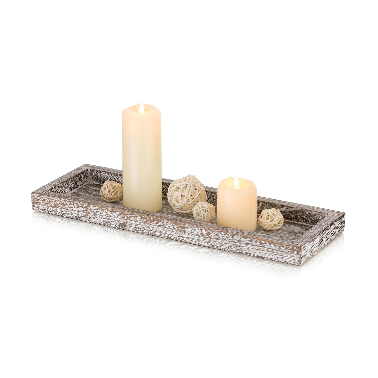 Amazon.com: Romadedi Rustic Decorative Wood Candle Tray - 15" Wooden ...