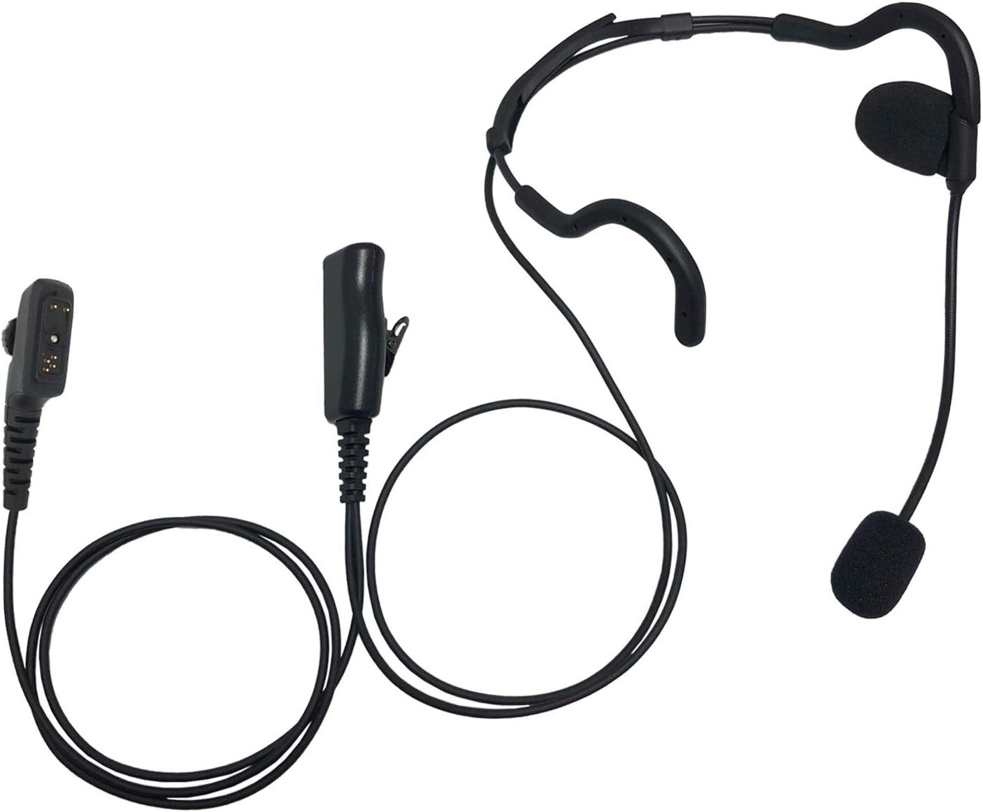 Amazon.com: Behind The Head Lightweight Headset with Boom Mic and PTT ...