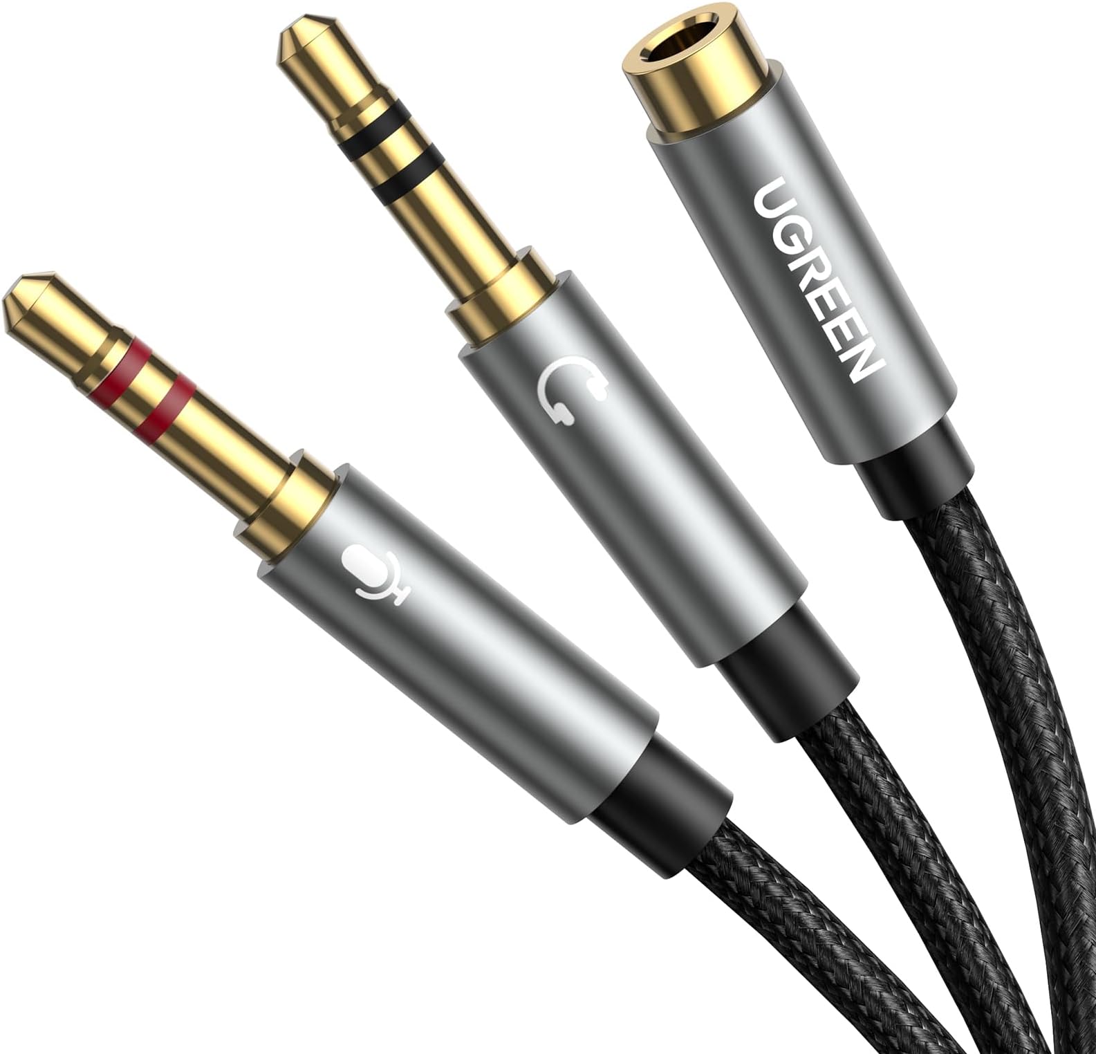 UGREEN Headphone Splitter for Computer Audio Mic Y Splitter 3.5mm ...