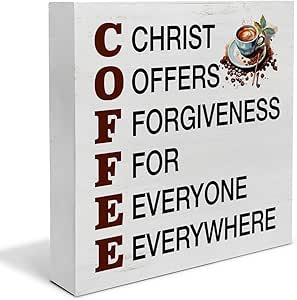 Amazon.com: Coffee Sign Coffee Christ Offers Forgiveness for Everyone ...