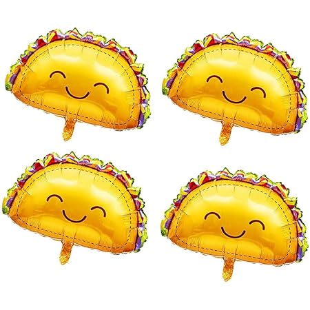 Amazon.com: 10 Pieces Taco Mylar Balloons Taco Foil Balloons Gold Taco ...