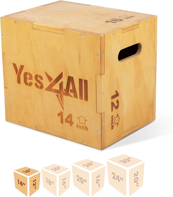 Yes4All Wood Plyometric Box for Exercise, Jump Training, MMA ...