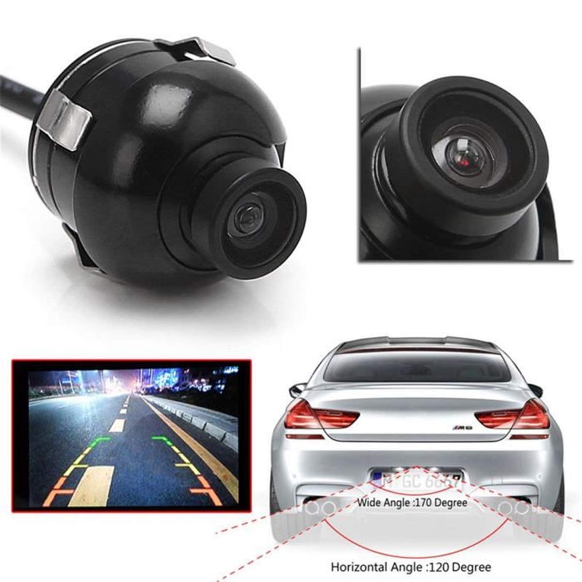 Universal Mini CCD Car Rear View Backup Camera Front/Side View 360 ...