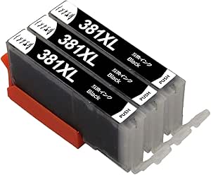 Amazon.co.jp: インク 381 BCI-381XLBK 黒ブラック3本セット 大容量 残量検知機能ICチップ付き 対応キヤノンプリンター機種: PIXUS TS8230 ...