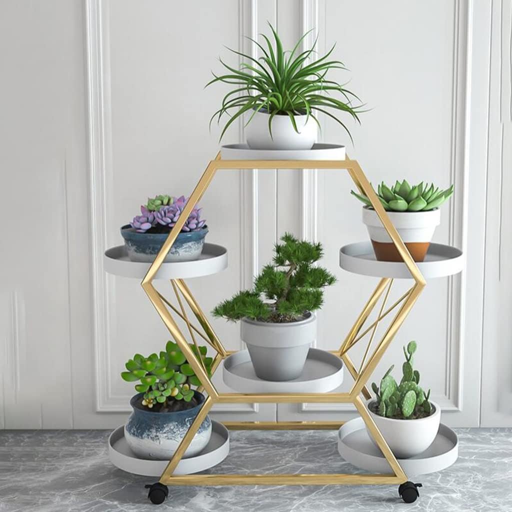 Amazon.com : Hexagonal Plant Stand Indoor, Metal Outdoor Plant Shelf ...